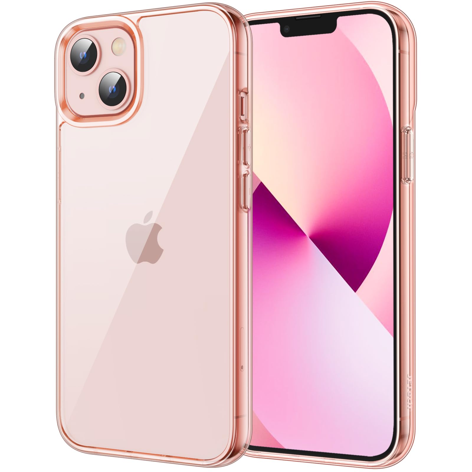 JETech Case for iPhone 13 Mini 5.4-Inch, Non-Yellowing Shockproof Phone Bumper Cover, Anti-Scratch Clear Back (Rose Gold)