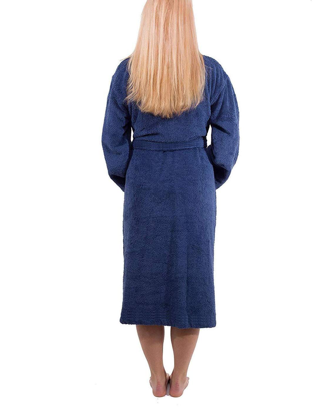 Ramesses Bathrobe Mens,Premium Thick Terry Cloth Bathrobe,Towel Bath robe Long–Staple Combed Men's Cotton Robe(Navy)