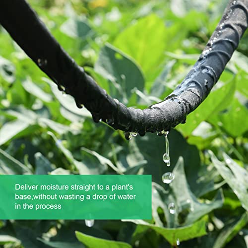 Flat Soaker Hose 25 ft for Garden Beds Drip Hose Heavy Duty Save 70% Water for Vegetable Tree (25FT)