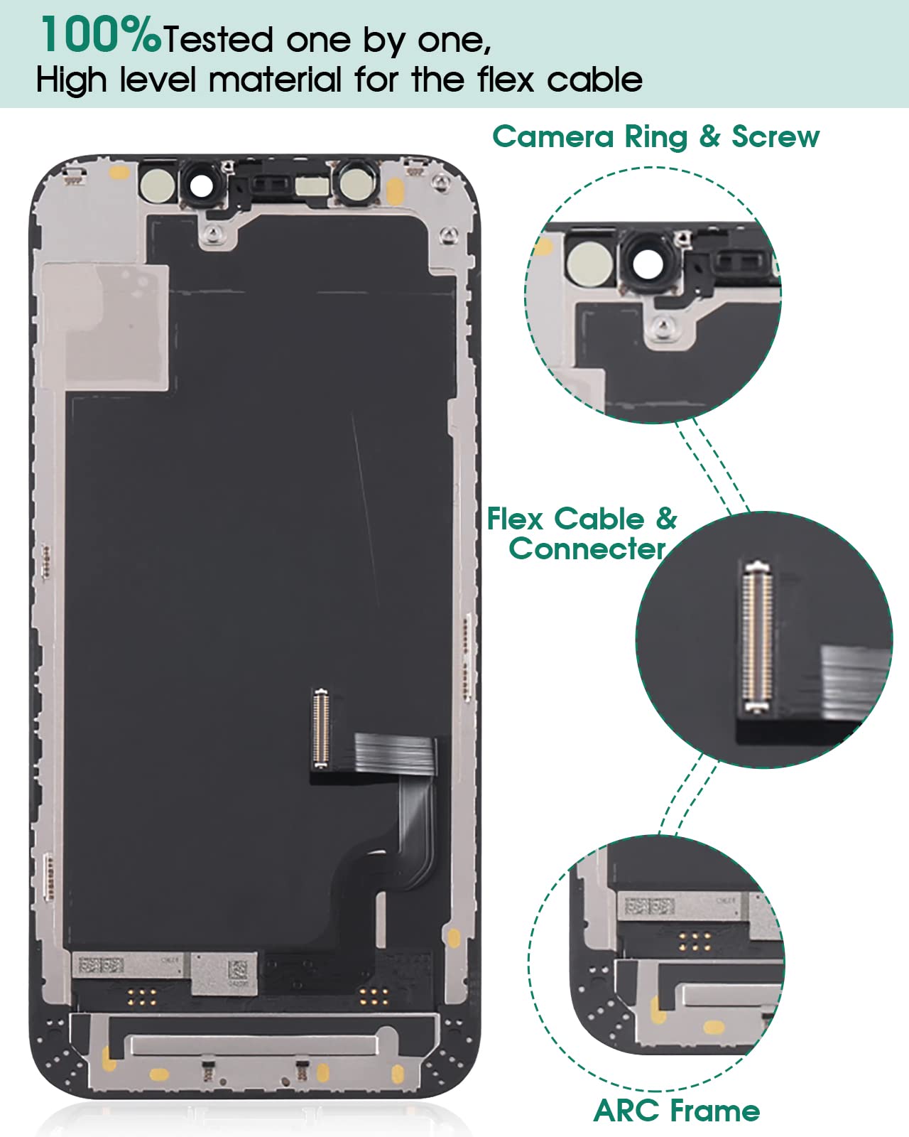 for iPhone 13 Mini Screen Replacement Kit for iPhone 13 Mini LCD Display for iPhone 13 Mini Digitizer LCD Touch Screen Assembly Repair Parts Incell Black (Not Original)