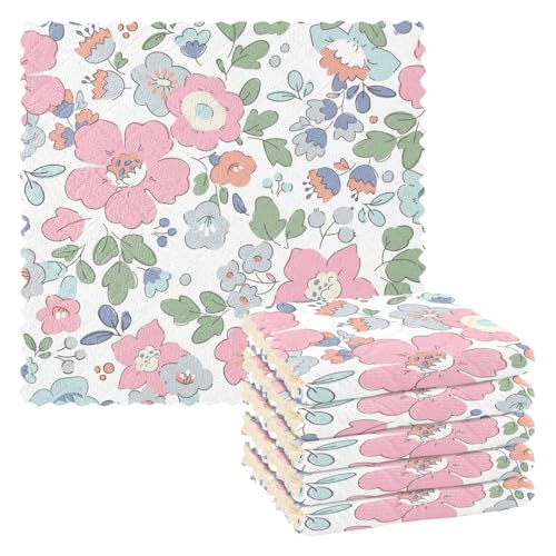 FRODOTGV Elegant Floral Pattern Kitchen Microfiber Towels New Home Tea Towels for Kitchen Kitchen Towels Terry Cloth Kitchen Hanging Hand Towels