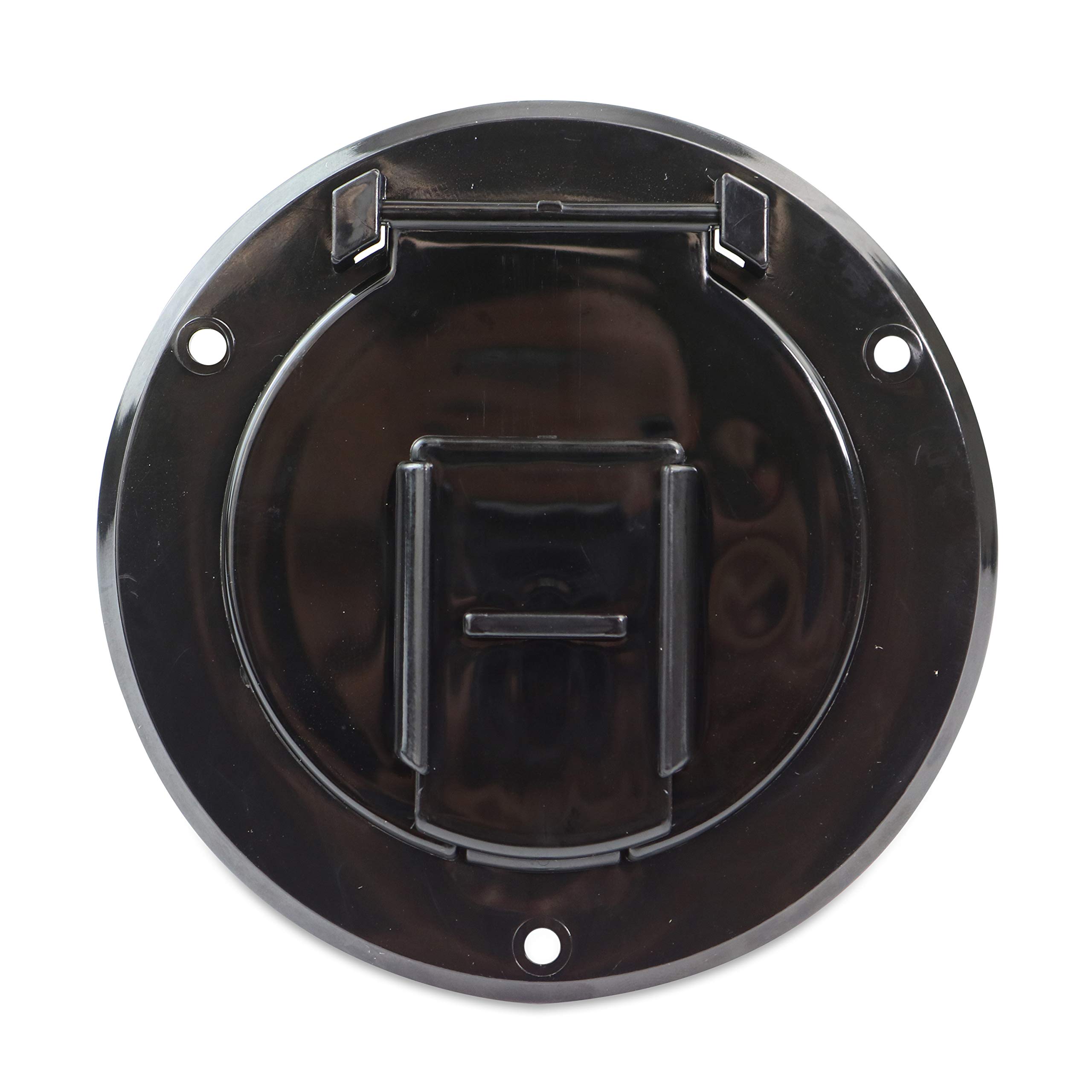RV Camper Trailer Motorhome Power Cord Hatch Electrical Access Door Black (Black-6B)