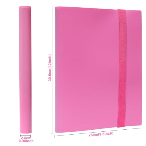 GEAoffice Card Binder 9 Pocket, 360 Pockets Trading Card Album Folder for Standard Cards, Side Loading Card Collection Folder for MTG, TCG, Sport Cards, (Rose Pink)