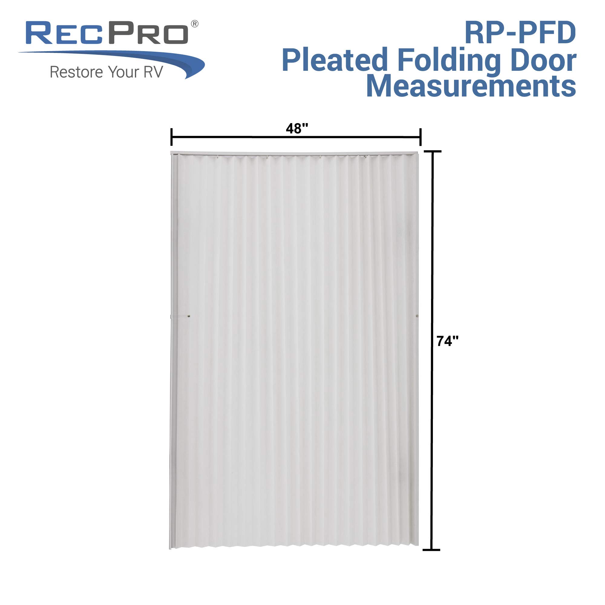 RecPro RV Pleated Folding Door 48" x 75" | Camper Folding Door | Fifth Wheel Folding Door (Gray)