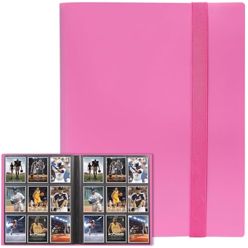 GEAoffice Card Binder 9 Pocket, 360 Pockets Trading Card Album Folder for Standard Cards, Side Loading Card Collection Folder for MTG, TCG, Sport Cards, (Rose Pink)