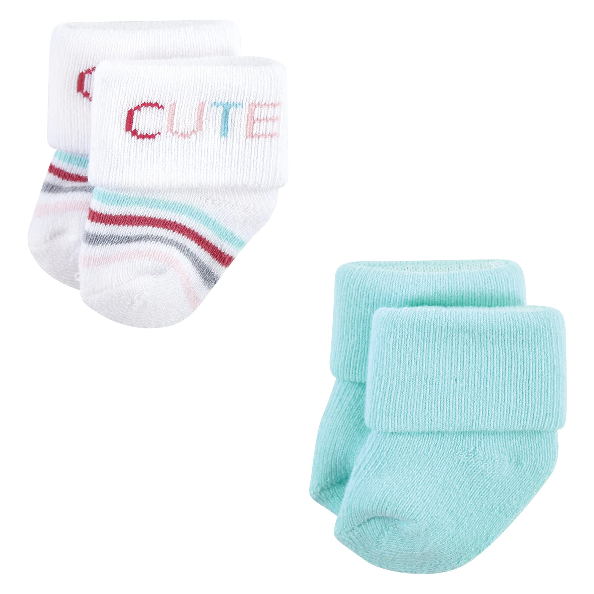 Hudson Baby Unisex Baby Cotton Rich Newborn and Terry Socks, Strawberry, 6-12 Months