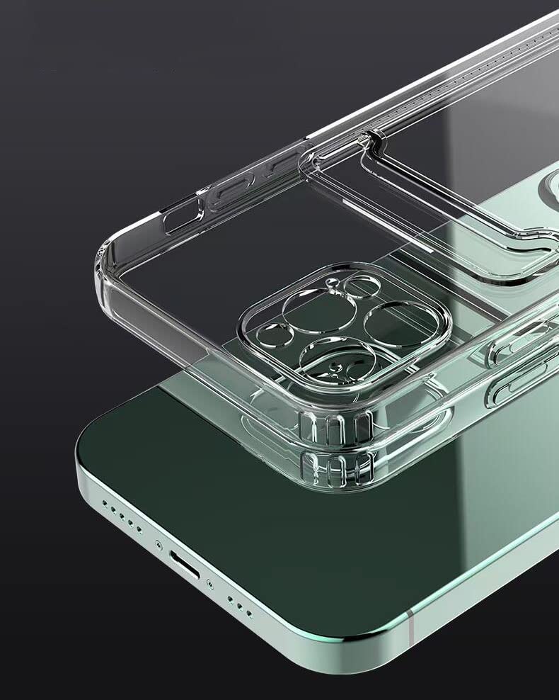 Xerial Compatible with iPhone 13 Mini case with Card Holder, Clear Card Slot case, Ultra-Thin, Soft, Shockproof, Credit Card Protective Cover for iPhone 13 Mini