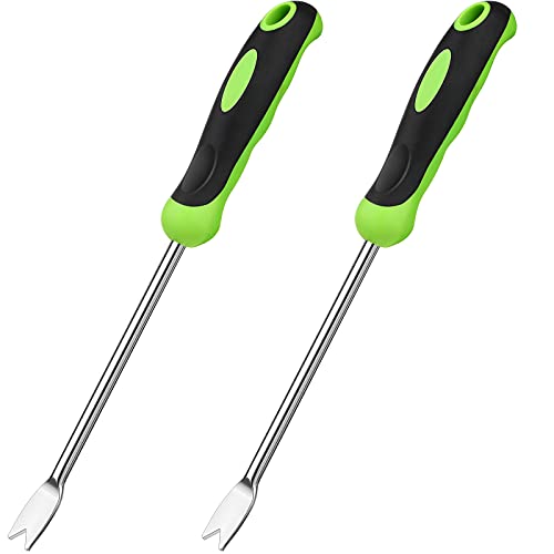 Hand Weeder Tool Garden Weeding Tool Gardening Weeder Tool with Ergonomic Handle, Stainless Steel Garden Lawn Farmland Transplant Gardening Plant Tool(2 Pronged Fork, 2 Pieces)