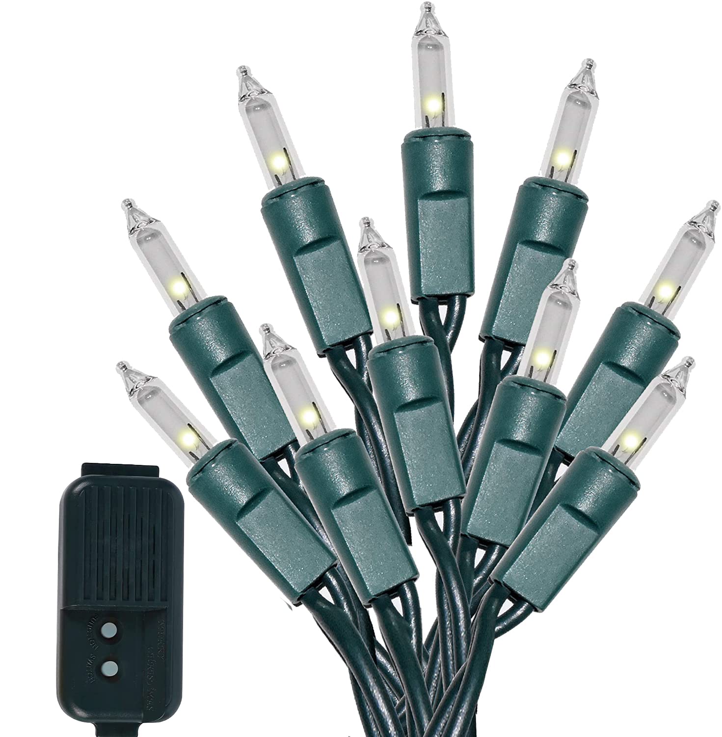 Indoor/Outdoor Multi-Color Musical Christmas Lights - Plays 25 Classical Holiday Songs - 8 Function Chaser - Green Wire - 26 Ft Wire Length, 2" Space Between Bulbs