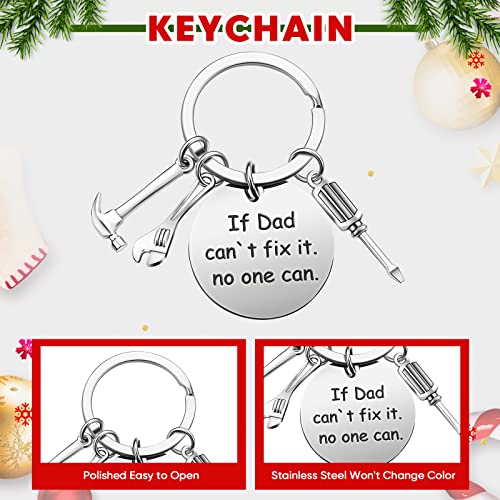 Yinkin Dad Keychain Key Rings Dad Gifts Stocking Stuffers for Men Multitool Credit Card Father's Day Gift Multi Functional Tool Stainless Steel Wallet Bottle Opener