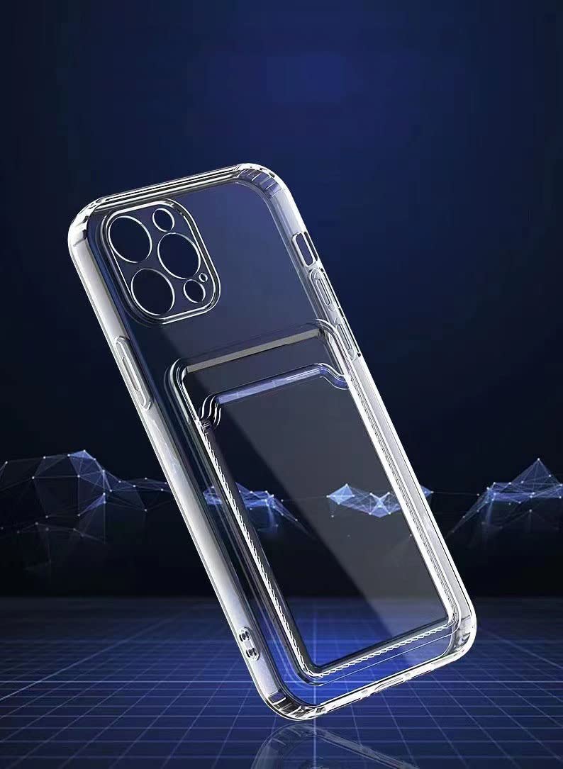 Xerial Compatible with iPhone 13 Mini case with Card Holder, Clear Card Slot case, Ultra-Thin, Soft, Shockproof, Credit Card Protective Cover for iPhone 13 Mini