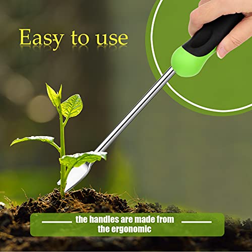 Hand Weeder Tool Garden Weeding Tool Gardening Weeder Tool with Ergonomic Handle, Stainless Steel Garden Lawn Farmland Transplant Gardening Plant Tool(2 Pronged Fork, 2 Pieces)
