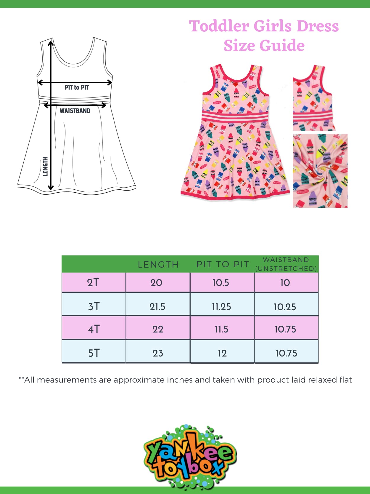 Crayola Crayon Toddler Girls Fit and Flare Ultra Soft Dress (3T, Pink)