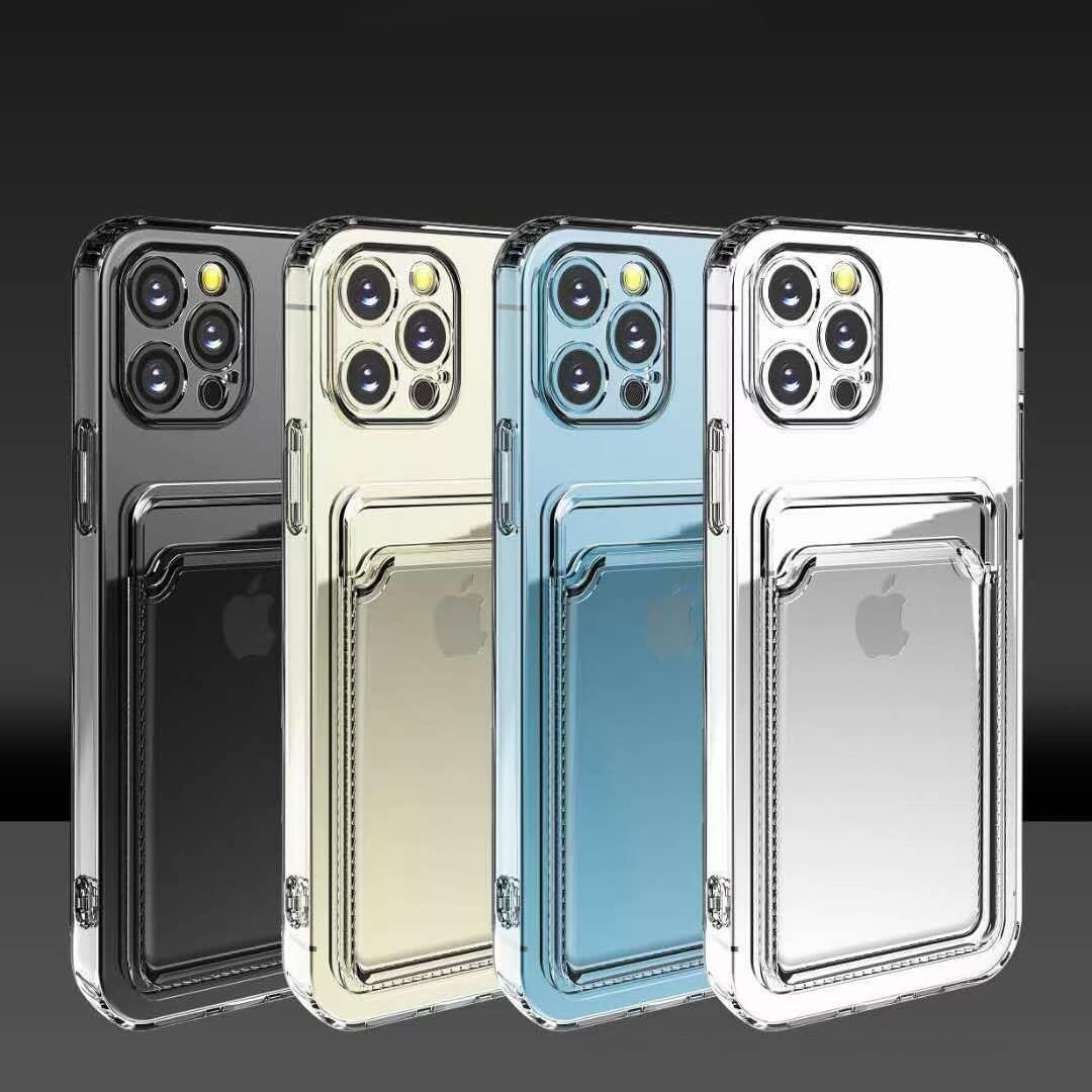 Xerial Compatible with iPhone 13 Mini case with Card Holder, Clear Card Slot case, Ultra-Thin, Soft, Shockproof, Credit Card Protective Cover for iPhone 13 Mini