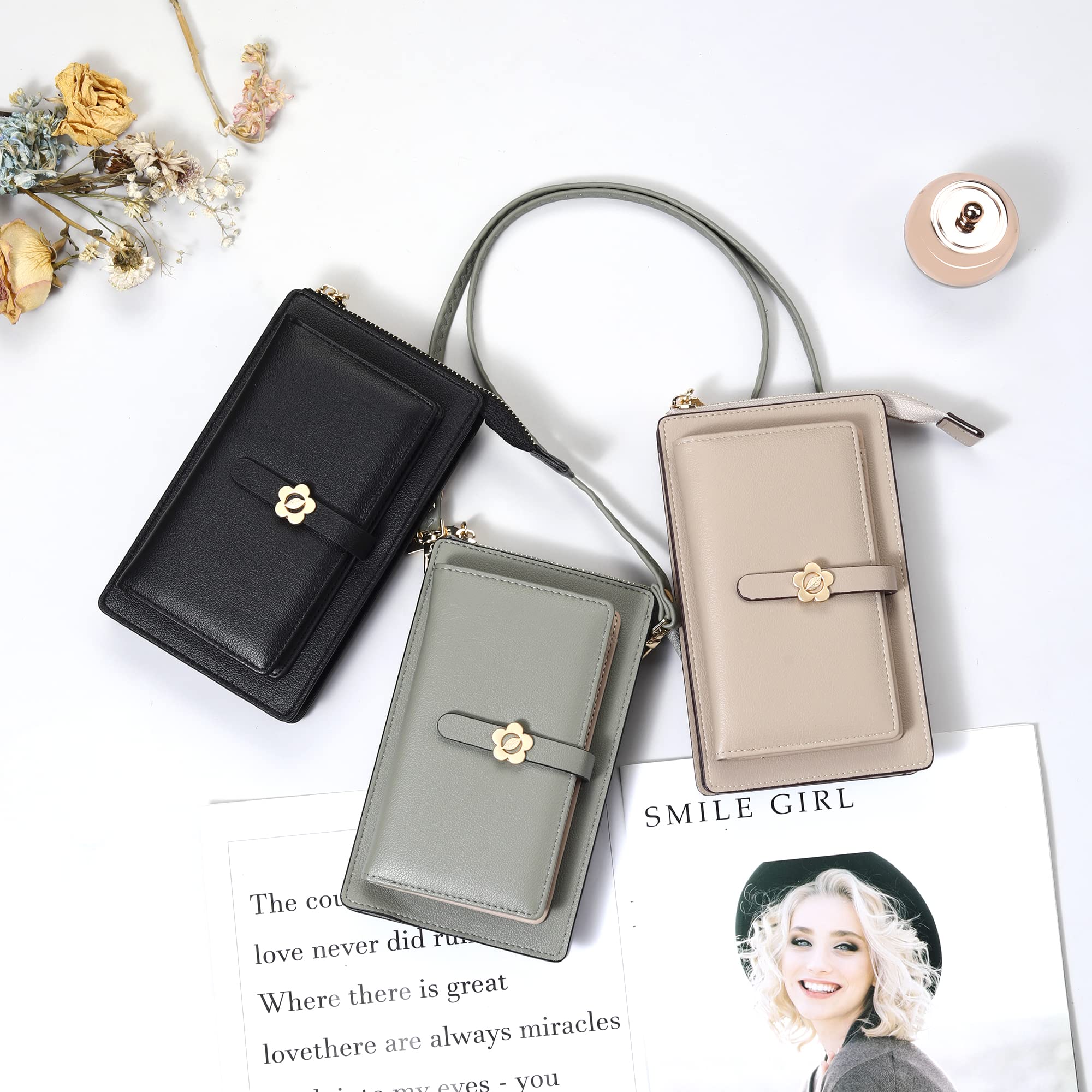 AnsTOP Small Crossbody Bag for Women - Phone Purse Crossbody Cell Phone Purse for Women with 2 Strap