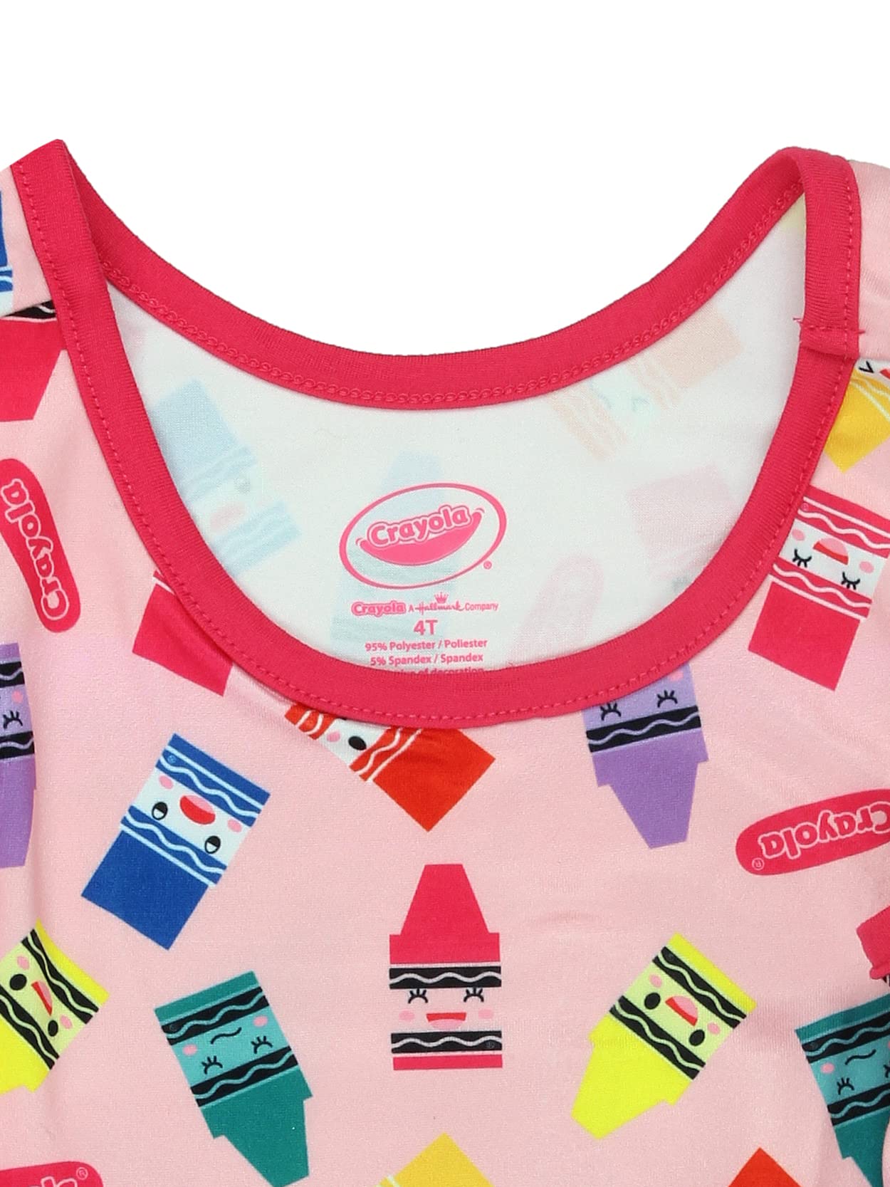 Crayola Crayon Toddler Girls Fit and Flare Ultra Soft Dress (3T, Pink)