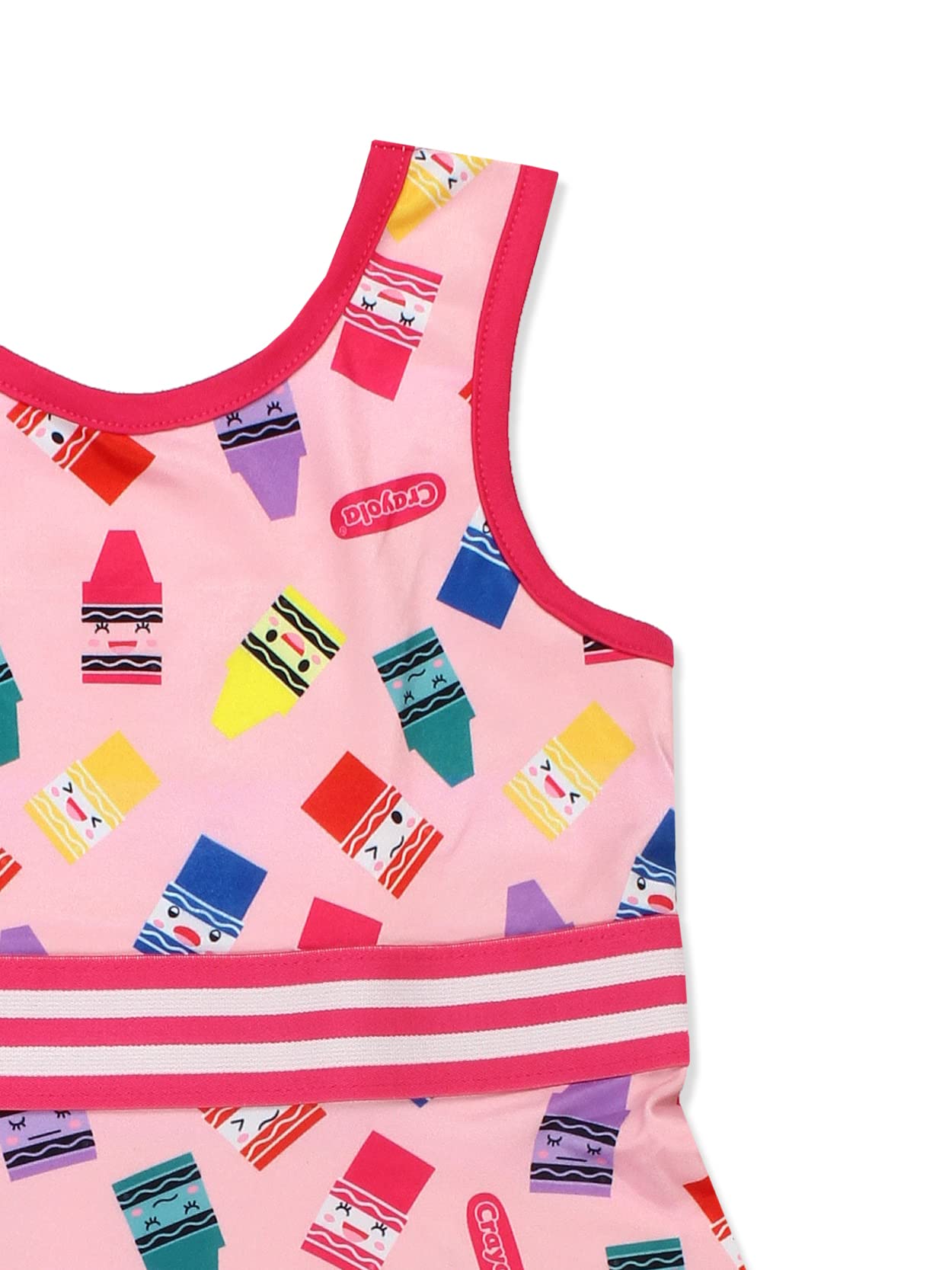 Crayola Crayon Toddler Girls Fit and Flare Ultra Soft Dress (3T, Pink)