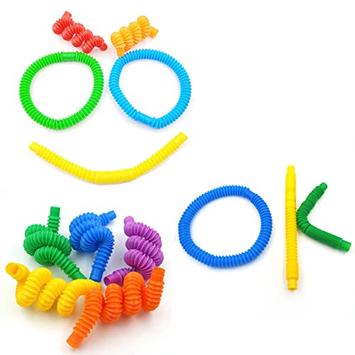 24Pack Pop Tubes,Stocking Stuffers , Party Favors Goodie Bag Stuffer Fidget Tubes Classroom Prizes for Kids