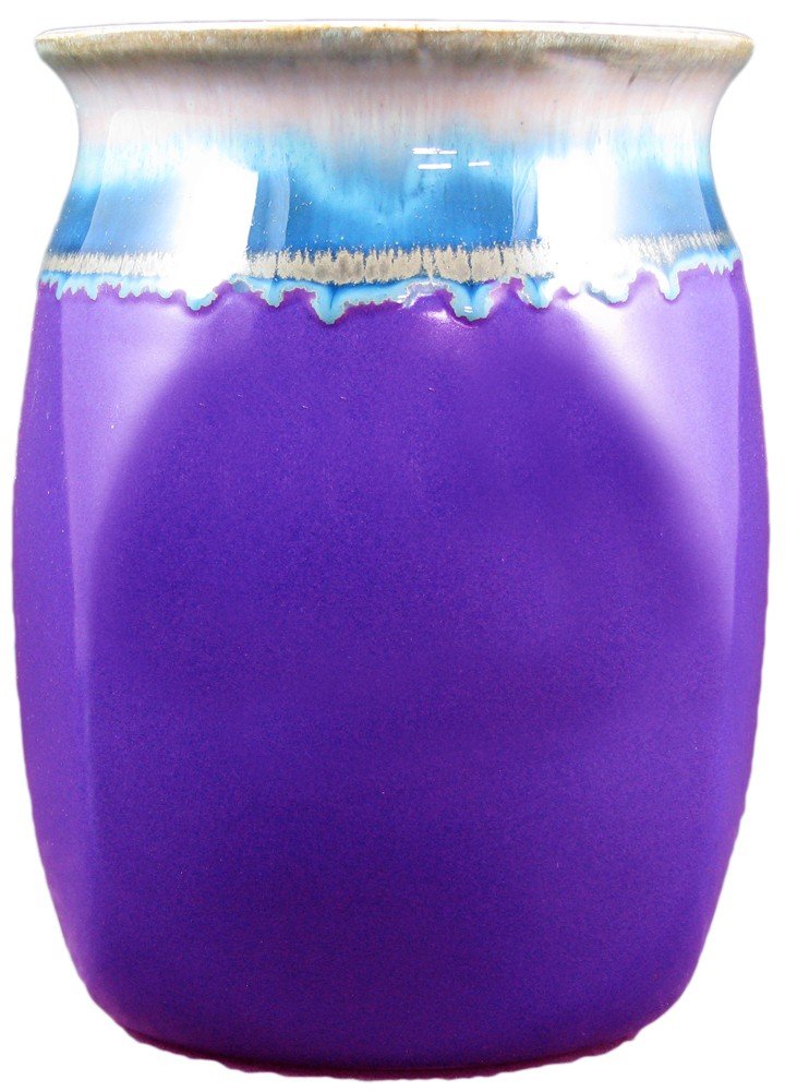 Creative Structures PRADO STONEWARE COLLECTION - Collectible Kitchen Utensil Accessory Jar/Caddy/Holder - Purple
