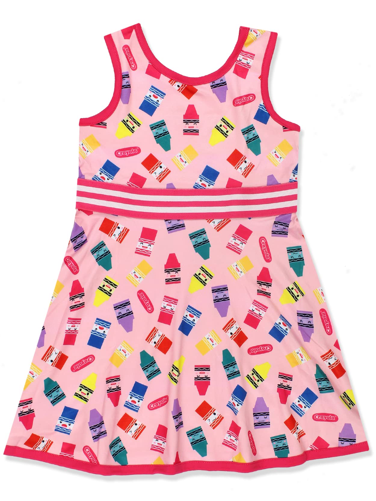 Crayola Crayon Toddler Girls Fit and Flare Ultra Soft Dress (3T, Pink)
