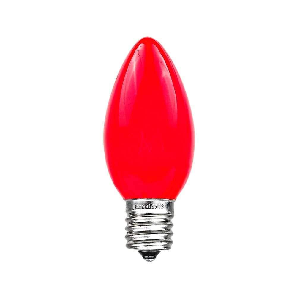 25 Foot C9 Red Ceramic Christmas String Light Set - Outdoor Christmas Light String - β Opaque Christmas Bulbs - Roofline Light String β Outdoor String Lights - Green Wire