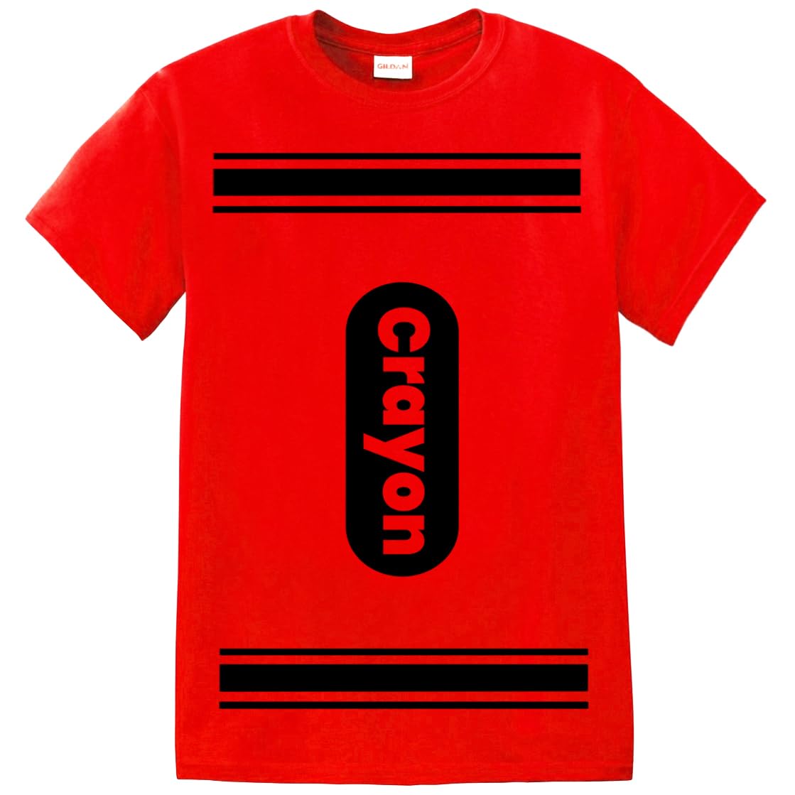 Crayon Halloween Costume T Shirt | Funny Cool Group Tshirt idea | Mens Womens Graphic tee Adult (Red, Medium)