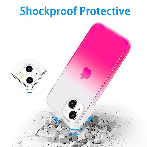 JJGoo Compatible with iPhone 13 Mini Case, Soft Transparent Shockproof Protective Slim Thin Bumper Phone Cover for iPhone 13 Mini - 5.4 inch, Gradient Pink