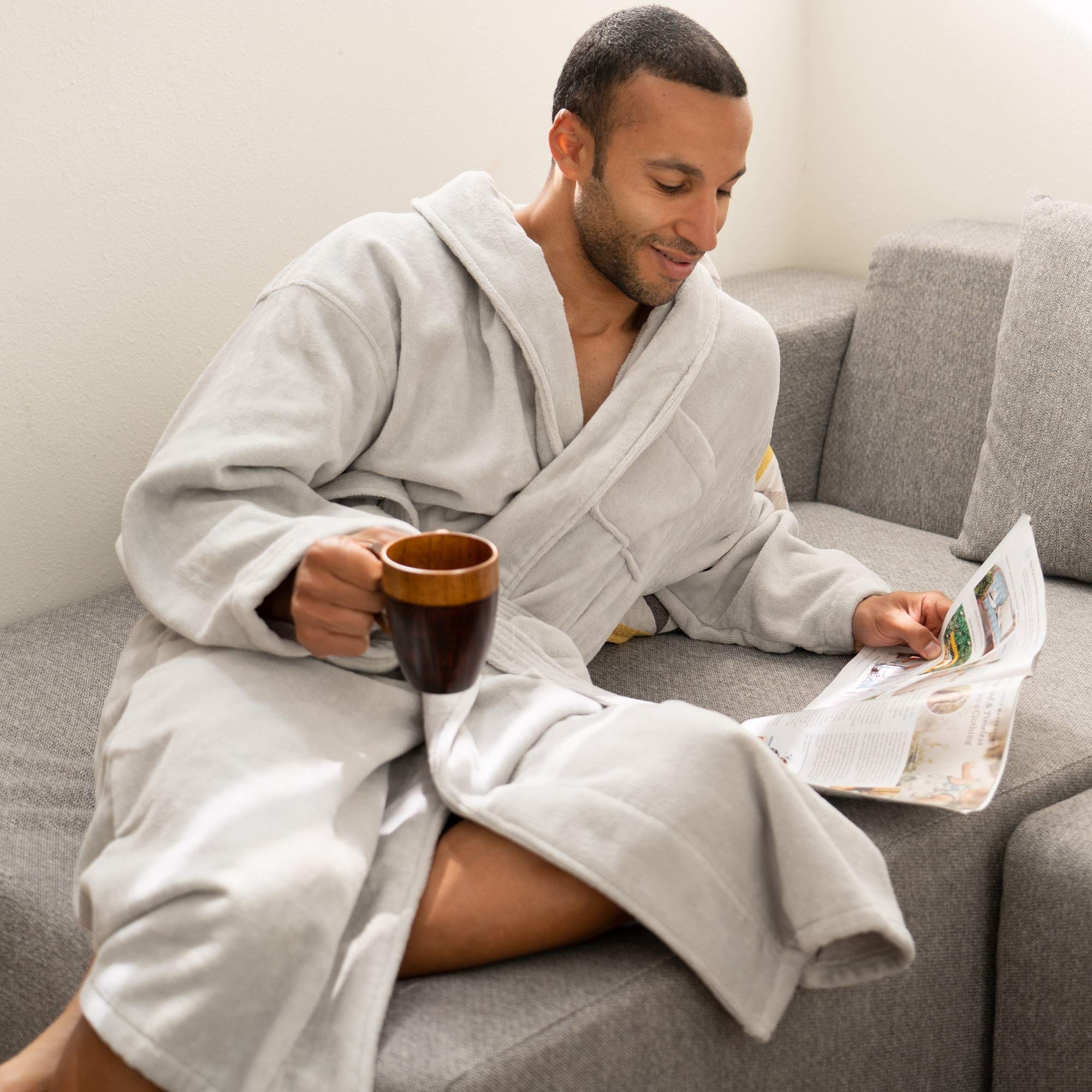 Alpine Swiss Pure Cotton Mens Terry Cloth Bathrobe Super Absorbent Spa Robe BLK XLXXL