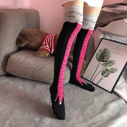 Chicken Leg Socks Stocking Stuffers White Elephant Gag Funny Gifts for Adults Big Kids Prank Crazy Turkey Feet Stockings (3 pairs B pack)