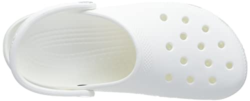 Crocs Unisex-Adult Classic Clogs (Best Sellers), White, 11 Men/13 Women
