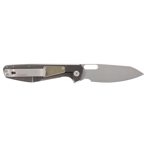 Gerber Gear Slimsada Pocket Knife with Pocket Clip - 3.47" Plain Edge Blade Folding Knife - EDC Gear and Equipment - Micarta