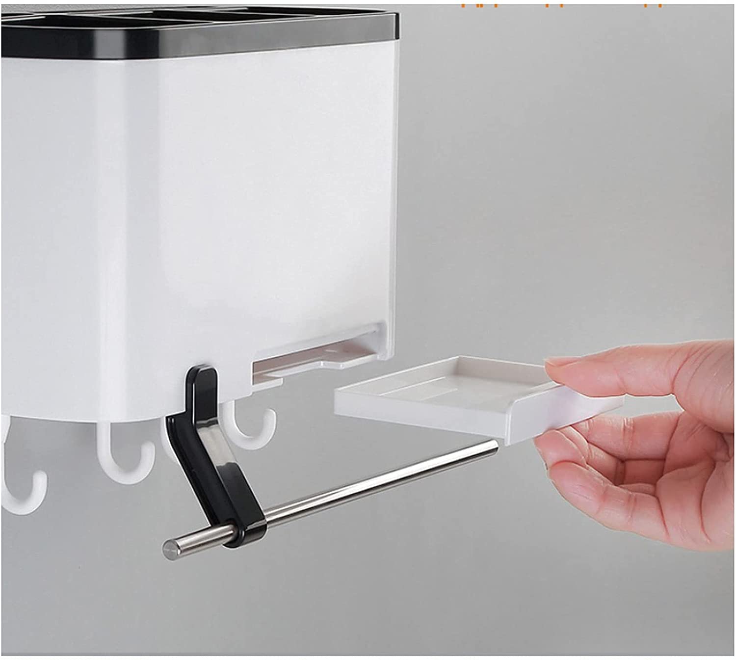 ceramic Utensil Caddy Multifunctional Kitchen Storage Rack Wall-Mounted Hollow Drain Chopstick Holder Rag Rack Pen Holder chopstick holder