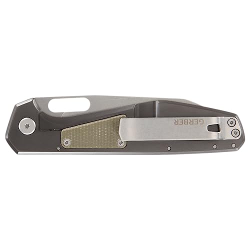 Gerber Gear Slimsada Pocket Knife with Pocket Clip - 3.47" Plain Edge Blade Folding Knife - EDC Gear and Equipment - Micarta