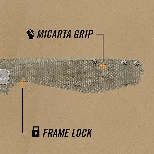 Gerber Gear Slimsada Pocket Knife with Pocket Clip - 3.47" Plain Edge Blade Folding Knife - EDC Gear and Equipment - Micarta