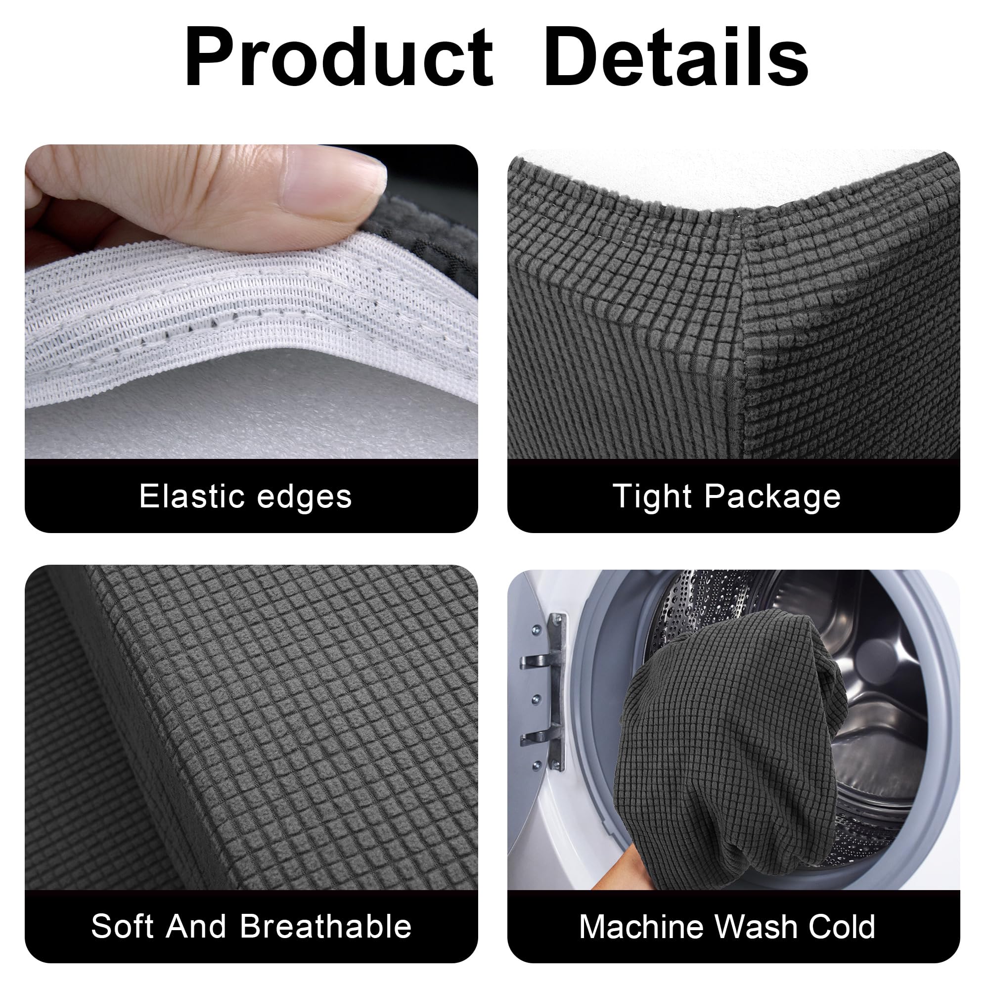 RunNico RV Dinette Cushion Cover-Elastic Camper Cushion Slipcovers-Stretchable Loveseat Sofa Furniture Protector for RV Camper Car Bench (1 Backrest Cover & 1 Bench Cover) (Grey)