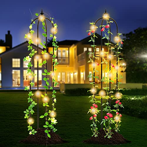 Garden Obelisk Trellis for Climbing Plants 4 Feet Tall Plant Support Cage, Tower Obelisk Plant Support Indoor Potted Plant, Plant Trellis for Climbing Vines, Tomato, Flower, Vegetable, Rose (1 Pack)