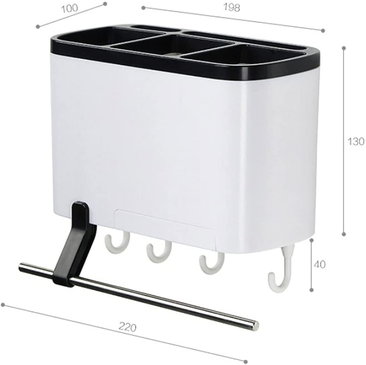 ceramic Utensil Caddy Multifunctional Kitchen Storage Rack Wall-Mounted Hollow Drain Chopstick Holder Rag Rack Pen Holder chopstick holder