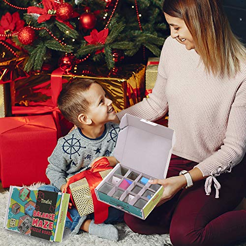 Balance IQ Maze Game Mini Fidget Puzzle Box 12Pcs for Kids and Adults Brain Teaser Puzzle Cubes for Challenge, Decompression and Special Needs Best Stocking Stuffers &Party Favor Games, Prizes Gifts