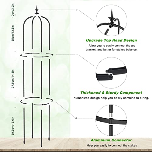 Garden Obelisk Trellis for Climbing Plants 4 Feet Tall Plant Support Cage, Tower Obelisk Plant Support Indoor Potted Plant, Plant Trellis for Climbing Vines, Tomato, Flower, Vegetable, Rose (1 Pack)