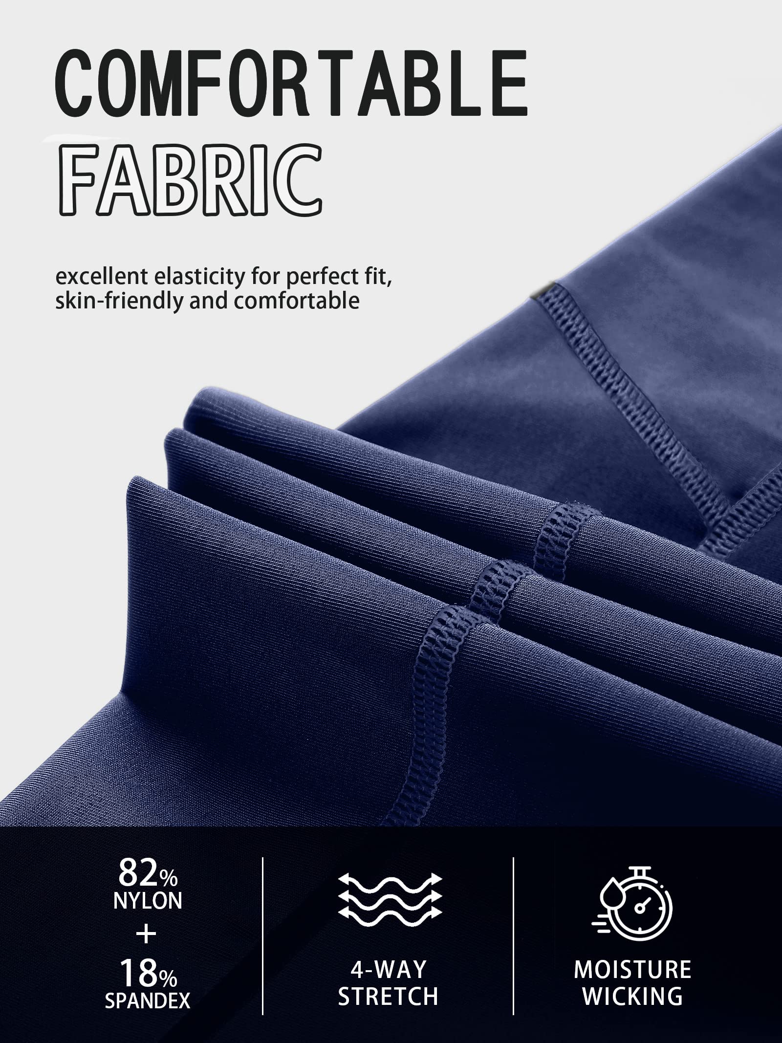 ATTRACO Women Swimming Pants High Waisted Swim Tights Swim Leggings with Pockets Navy L