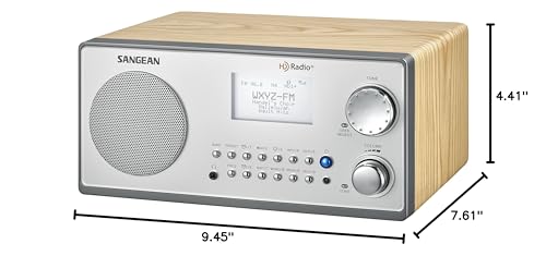 Sangean HDR-18 HD Radio/FM-Stereo/AM Wooden Cabinet Table Top Radio (Renewed)