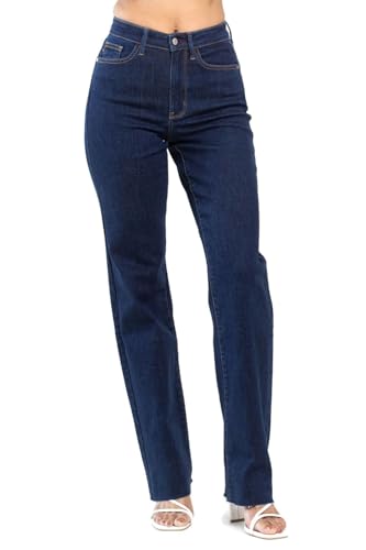 Judy Blue Women's High Waist Vintage Straight Jeans (9, Dark)