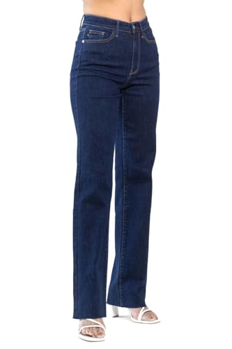 Judy Blue Women's High Waist Vintage Straight Jeans (9, Dark)