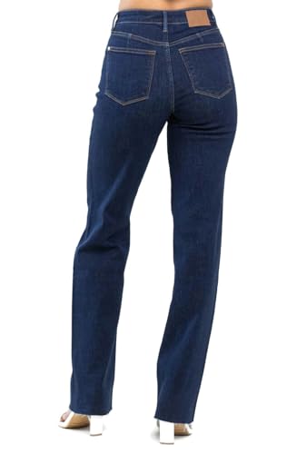 Judy Blue Women's High Waist Vintage Straight Jeans (9, Dark)