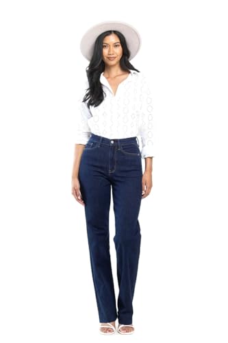 Judy Blue Women's High Waist Vintage Straight Jeans (9, Dark)