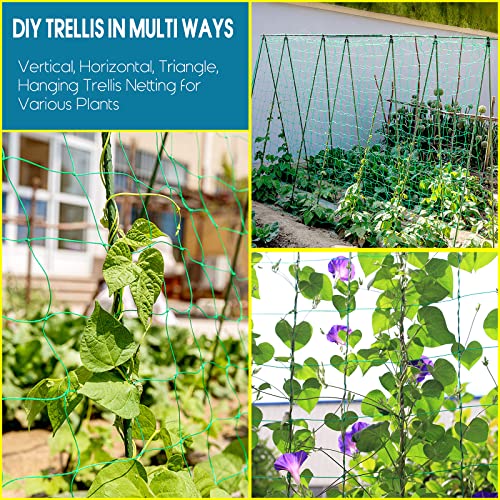 Trellis Netting for Climbing Plants, 6.6 x 16 Ft Cucumber Trellis Heavy Duty Garden Vegetables Grow Net for Fruits, Bean, Tomato, Garden Plants