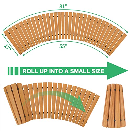 RELIANCER 6' Wooden Garden Pathway,Outdoor Roll Out Cedar Curved Walkway,Patio Path Decorative Garden Boardwalk Walkways,Weather-Resistant Roll Up Beach Wood Road Floor,Wedding Party Pathways