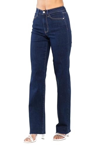 Judy Blue Women's High Waist Vintage Straight Jeans (9, Dark)