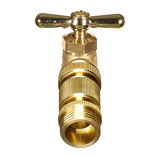 KECOFLY Garden Hose Quick Connect Solid Brass Quick Connector Male and Female Garden Hose Fitting Easy Connect Water Hose Connectors 3/4 inch GHT (2 Sets)