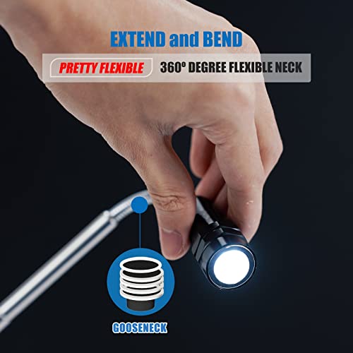 VIBELITE Extendable Magnetic Flashlight with Telescoping Magnet Pickup Tool-Cool Gadgets Gifts Idea & Birthday Gifts For Men, Husband, Dad, Father, Mechanic, Tech, Handyman, Him, Women